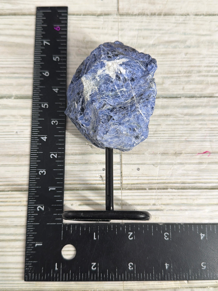 Raw Sodalite On Metal Stand – Buried Treasures Crystals