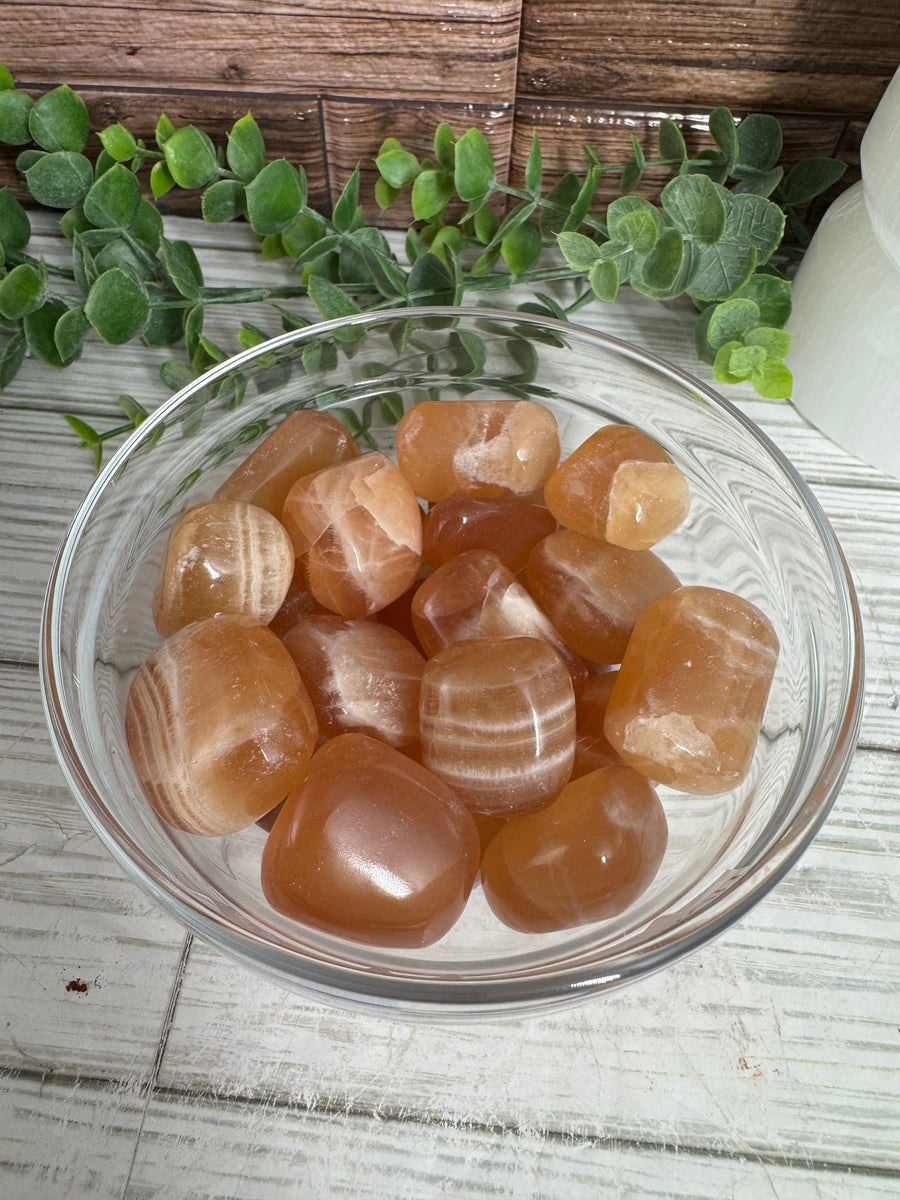 Honey Calcite Tumbled Stone – Buried Treasures Crystals